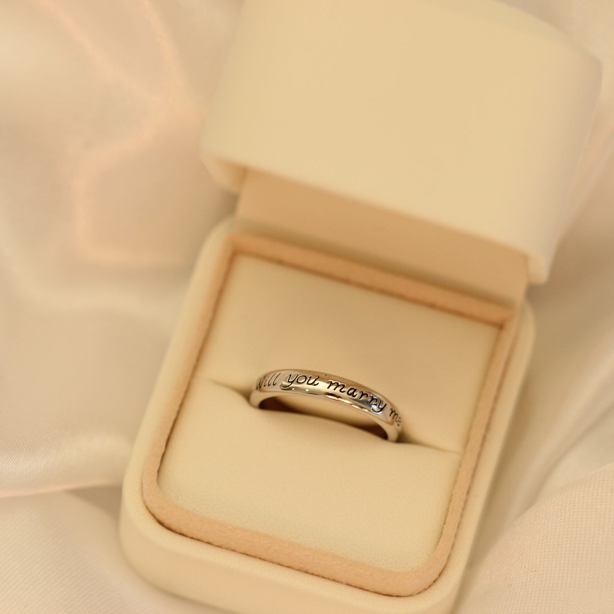 Marry Me Proposal Ring | “Will You Marry Me?” Engraved – Travel Ring Co