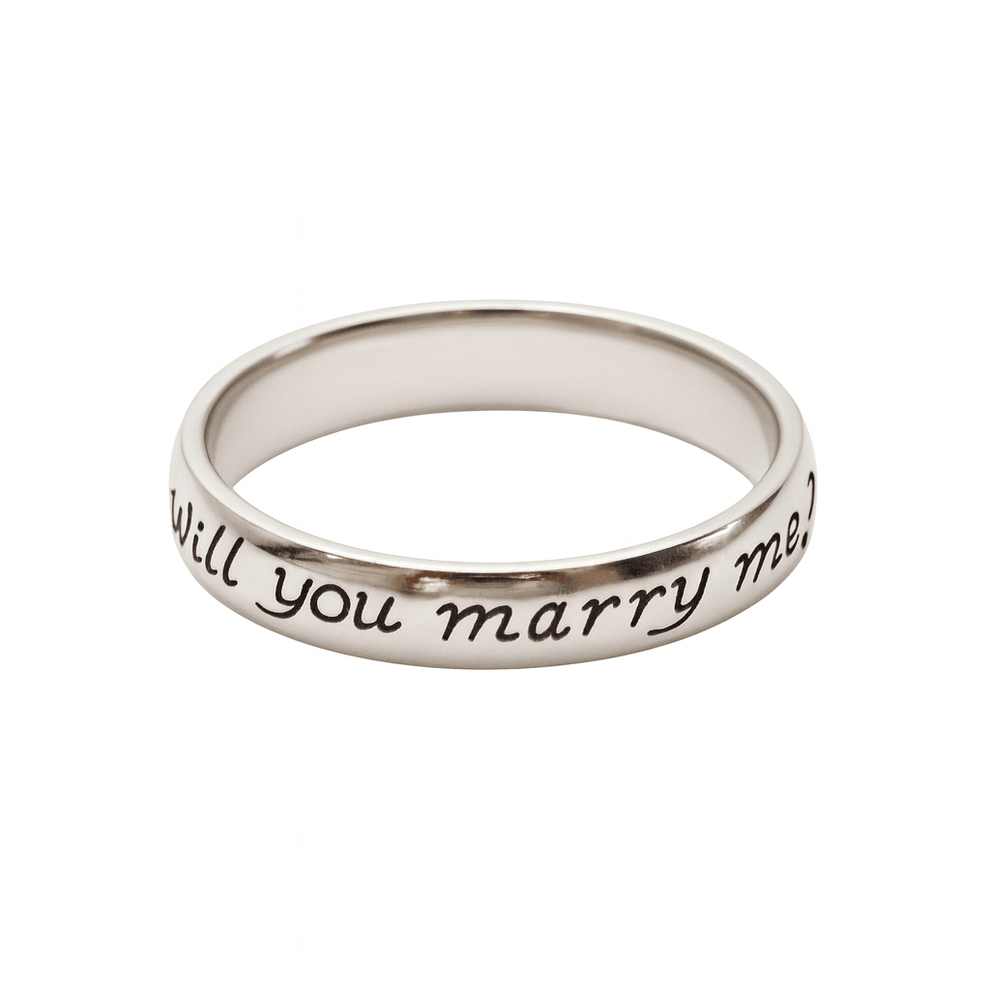 Marry Me Proposal Ring | “Will You Marry Me?” Engraved – Travel Ring Co